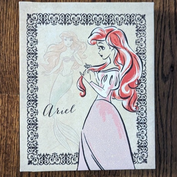 Disney | Accents | Disneys Ariel Glitter Accent Canvas Print | Poshmark